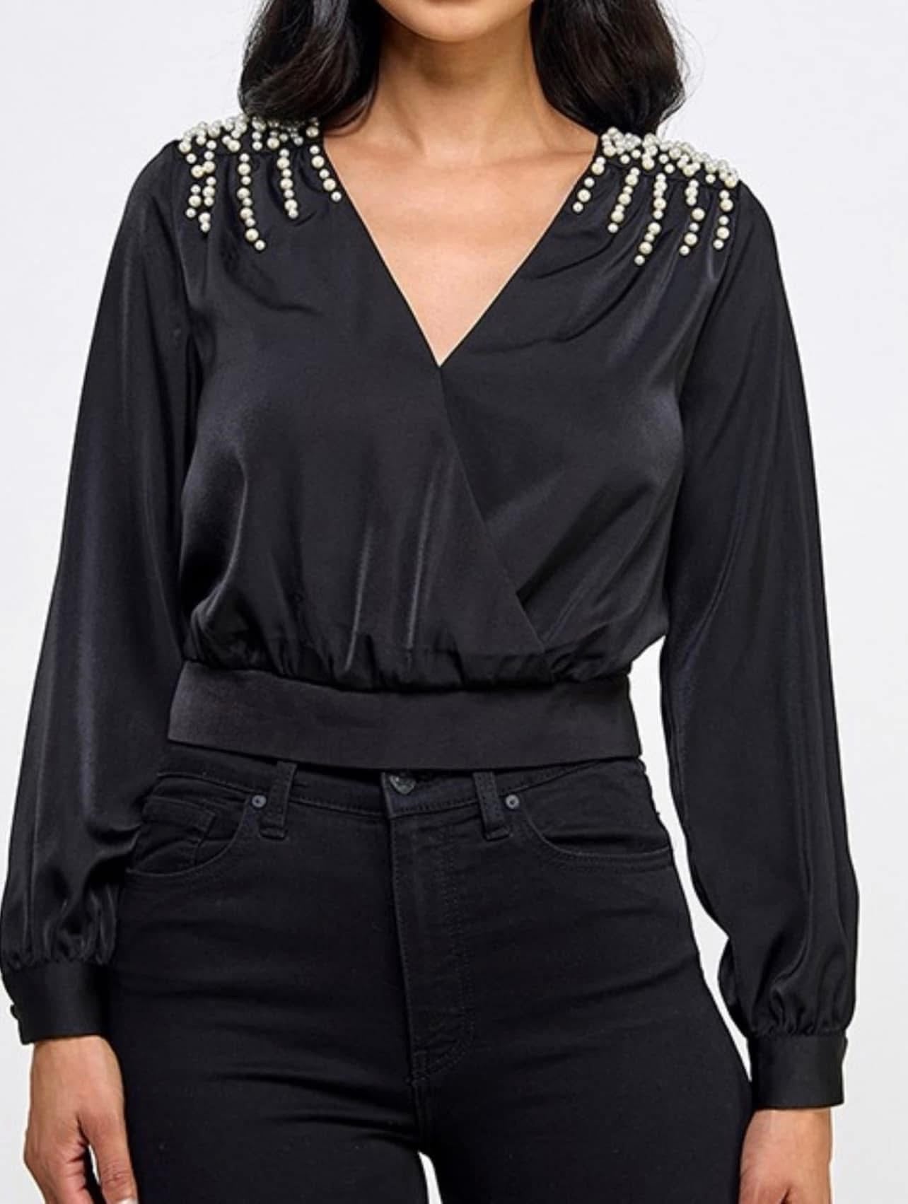 Black pearl top – A Glamsy Boutique by Adaned
